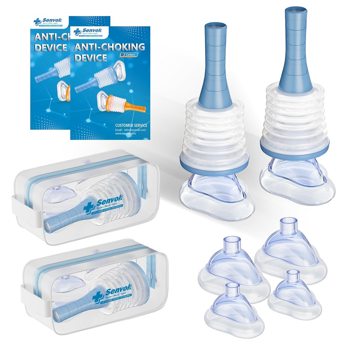 Senvok Choking Rescue Device (2 Sets) - Home Kit & Travel Kit