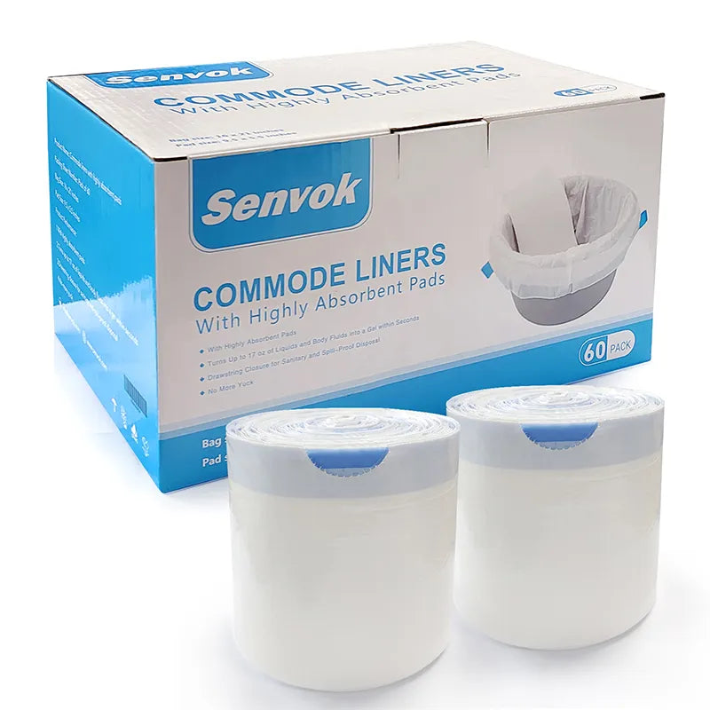 Senvok Commode Liners Disposable Adult with Highly Absorbent Pads